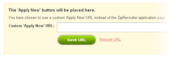 New Feature: Add your own 'Apply Now' url - ZipRecruiter